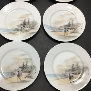 Dining | Vintage 6 Porcelain Japanese Ladies Geisha Water Plates 725 ...